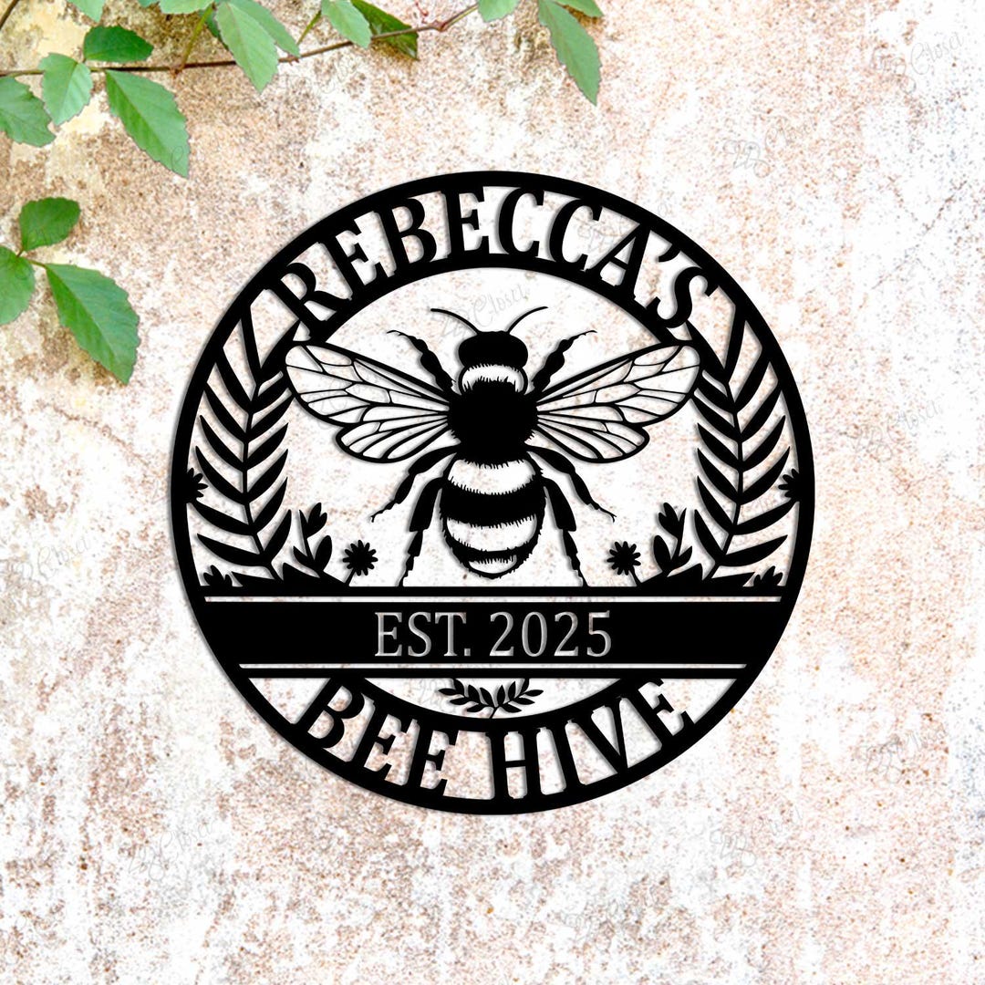 Custom Honey Bee Metal Wall Art, Personalized Bee Keeper Metal Sign ...