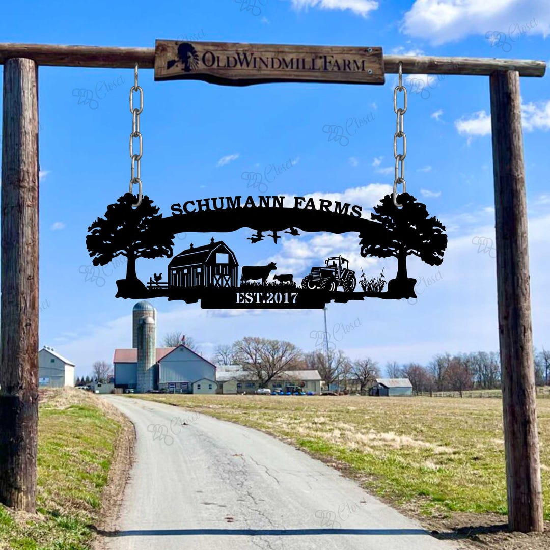 Custom Farmhouse Address Sign,personalized Ranch Sign,hanging Farm Sign ...