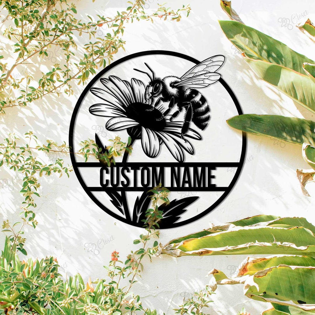 Custom Bee Garden Sign,beekeeper Gift Sign,sunflower & Bee Metal Sign ...