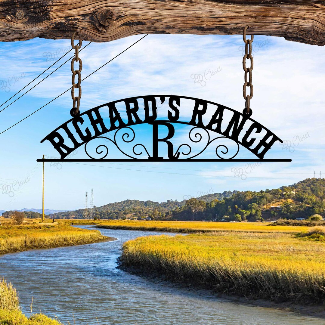 Personalized Ranch Name Sign, Farmhouse Metal Sign,metal Ranch Name ...