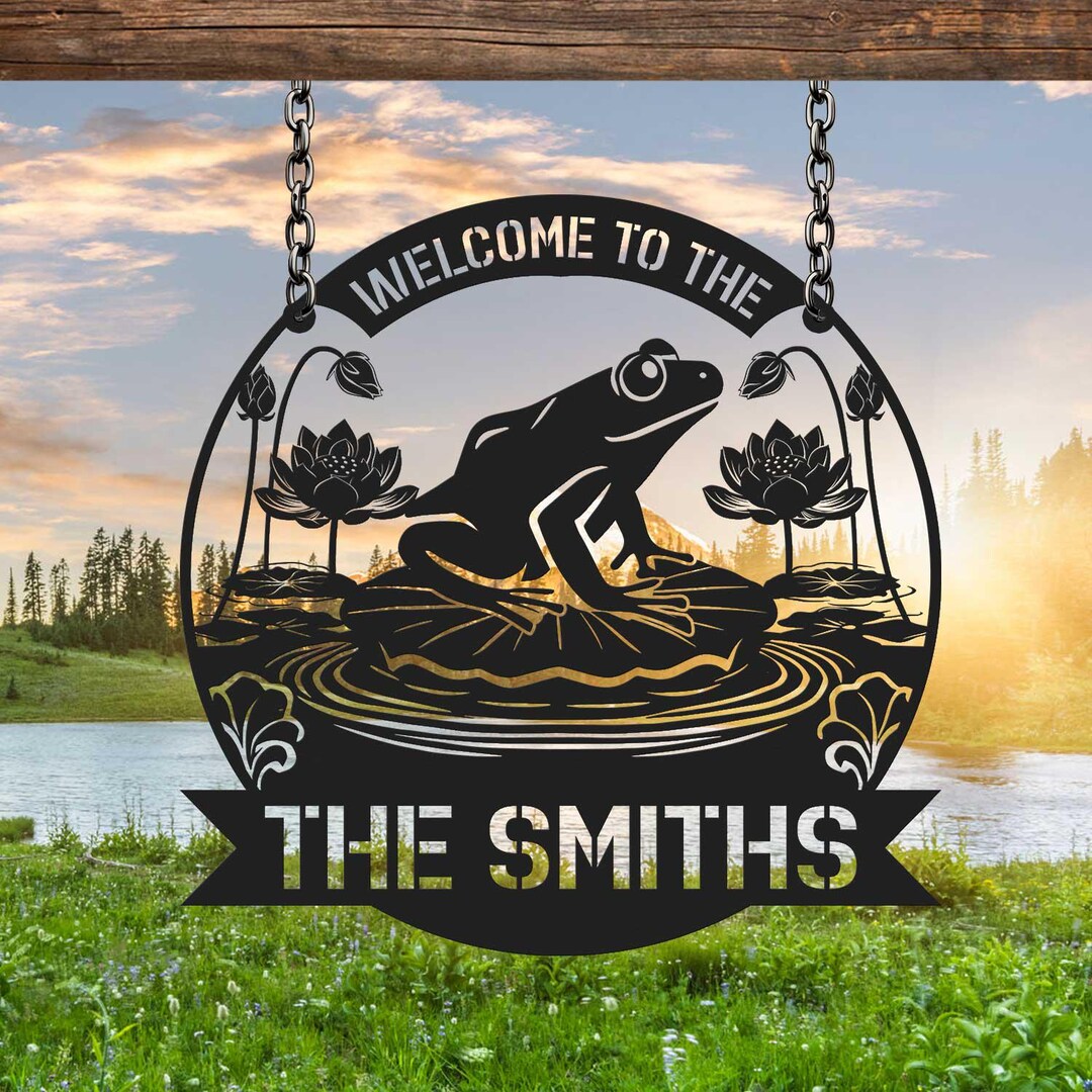 Custom Frog Metal Sign, Frog Metal Wall Art, Frog Decor, Pond Decor ...