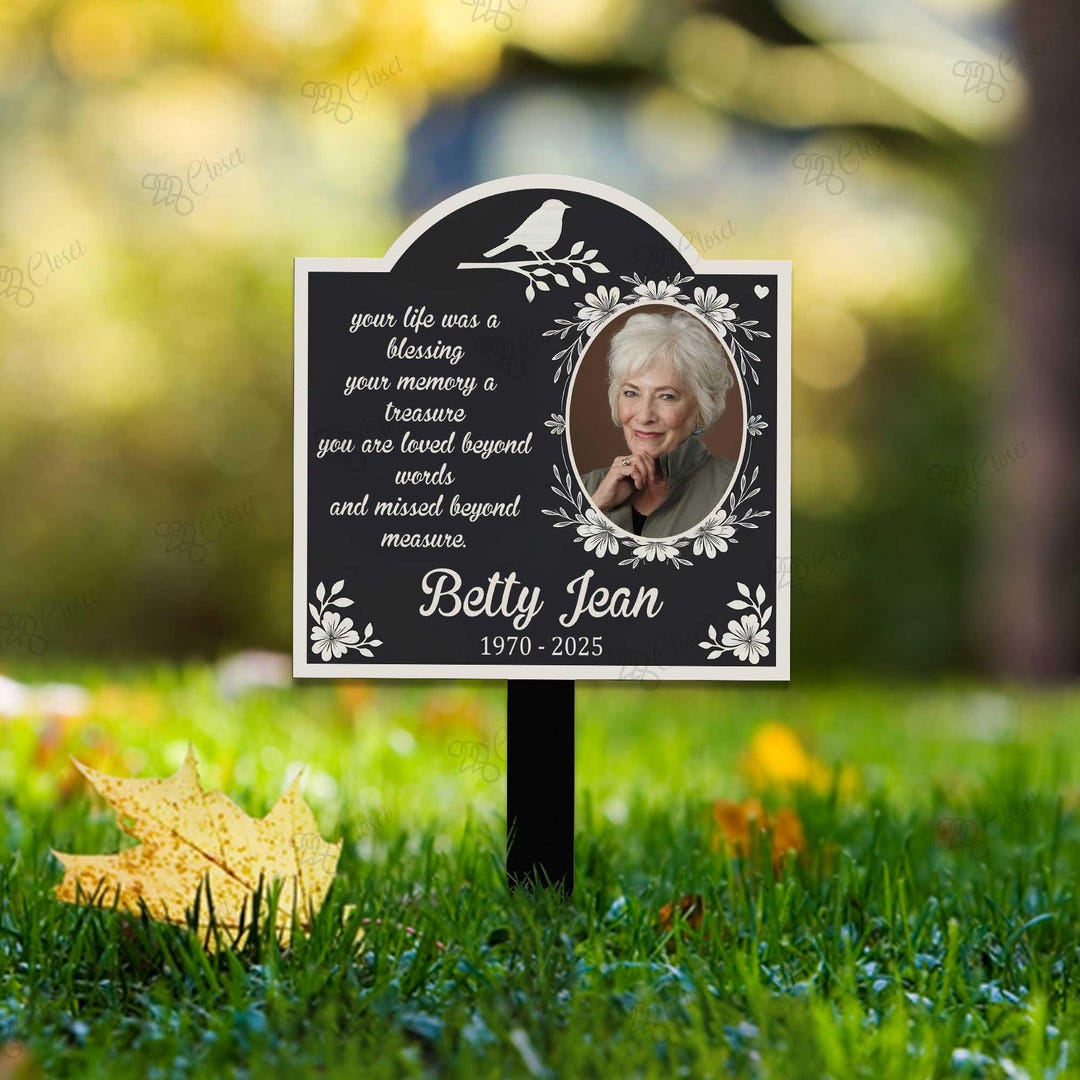 Personalized Memorial Photo Grave Maker, Memorial Photo Grave Marker ...