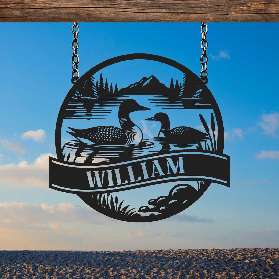 Custom Lake House Sign - Metal Loon Plaque-cabin Name Sign - Metal Lake ...