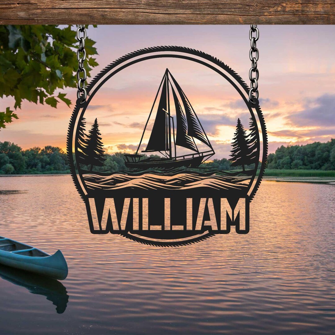 Custom Sailboat Metal Sign, Sailboat Metal Wall Art,boat Name Sign ...