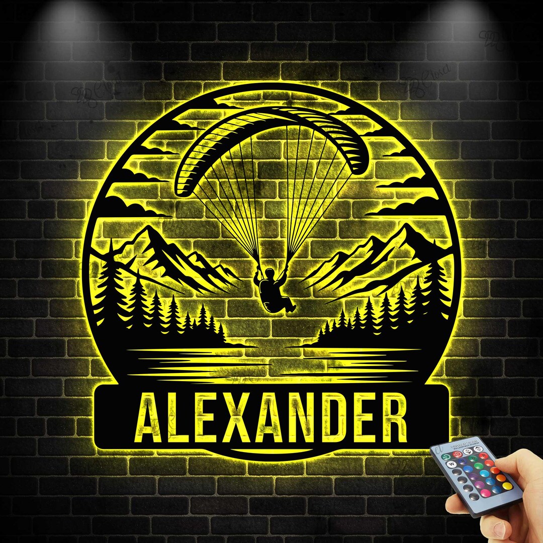 Custom Skydiving Metal Wall Art With LED Light,adventure Decor ...