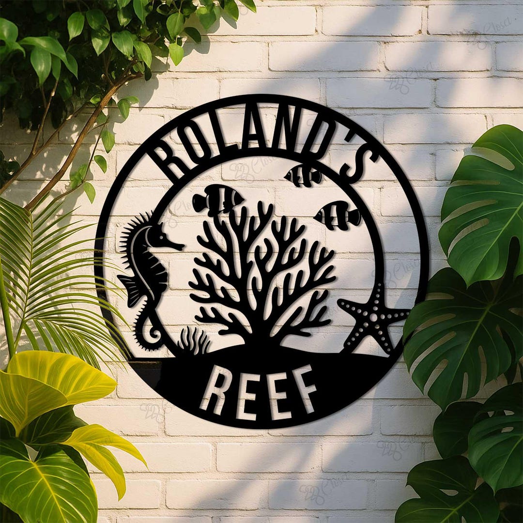 Custom Ocean Reef Metal Sign,coral Wall Art,coral Reef Metal Wall Sign ...
