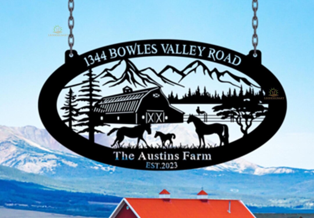 Custom Horse Farm Sign, Horse Ranch Sign,metal Barn Sign,metal Ranch ...