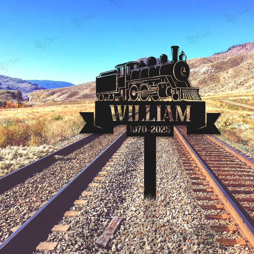 Custom Railroad Memorial Plaque, Personalized Metal Sign, Train Lover ...