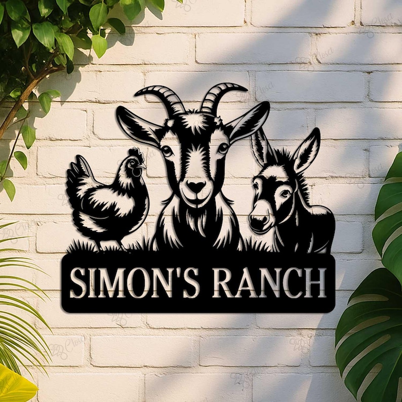 Personalized Animal Farm Sign, Large Farm Sign, Farmville Metal Sign ...