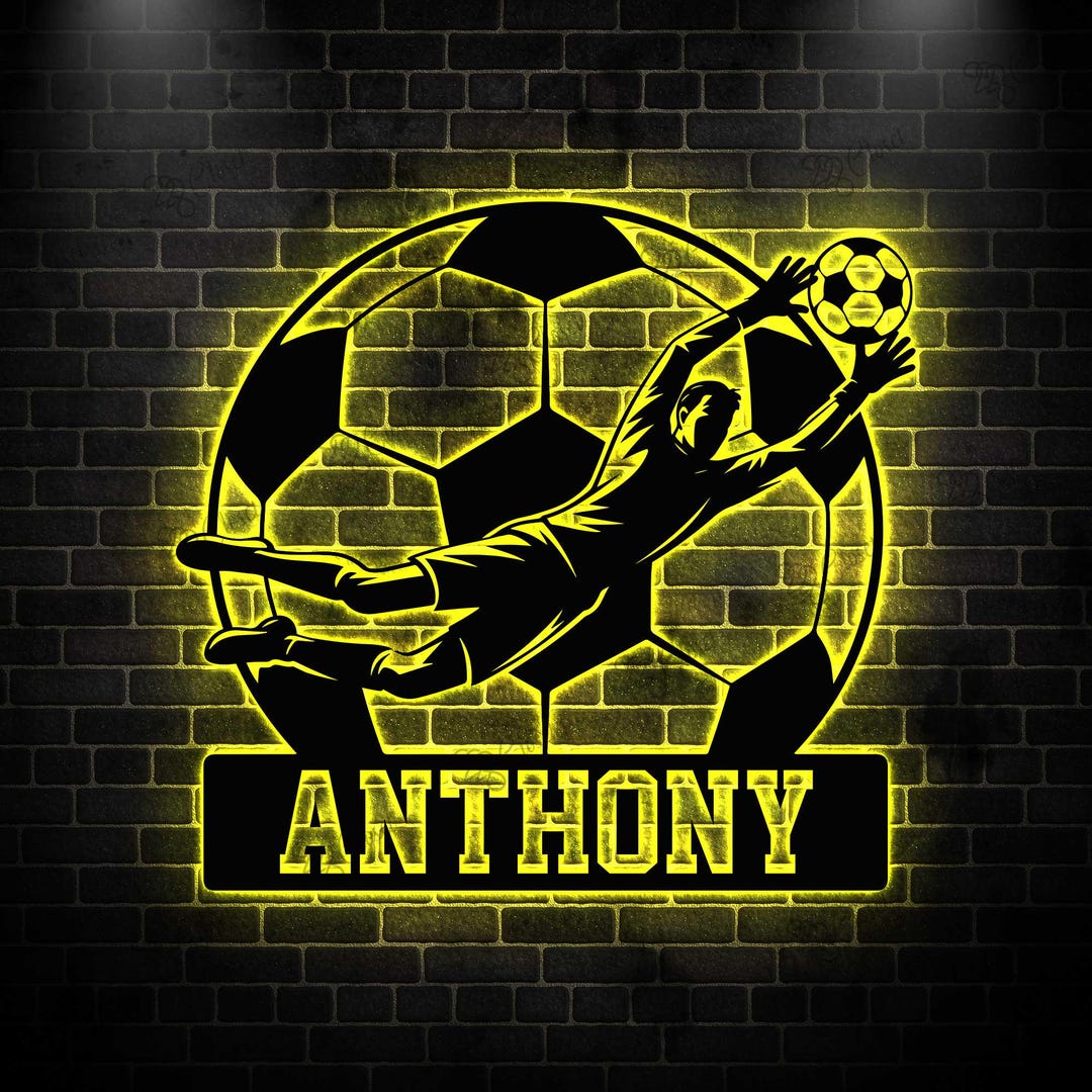 Custom Football Player Metal Sign, Personalized Football Player Name ...