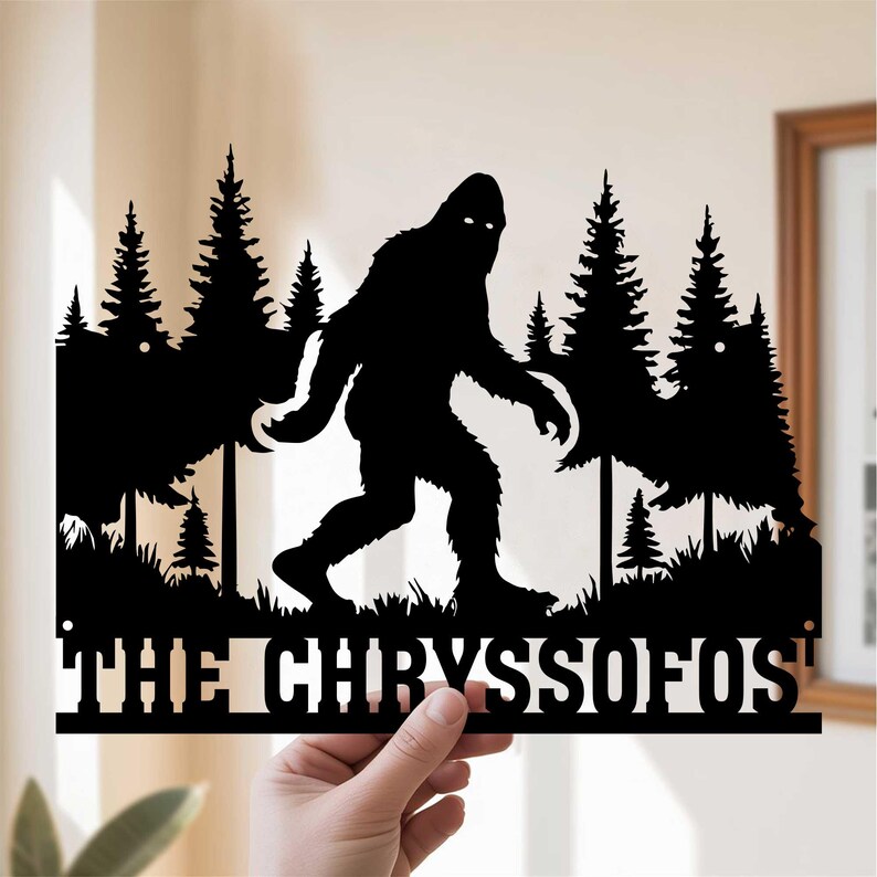 Custom Bigfoot Cabin Metal Sign,bigfoot Name Sign,sasquatch Trail ...