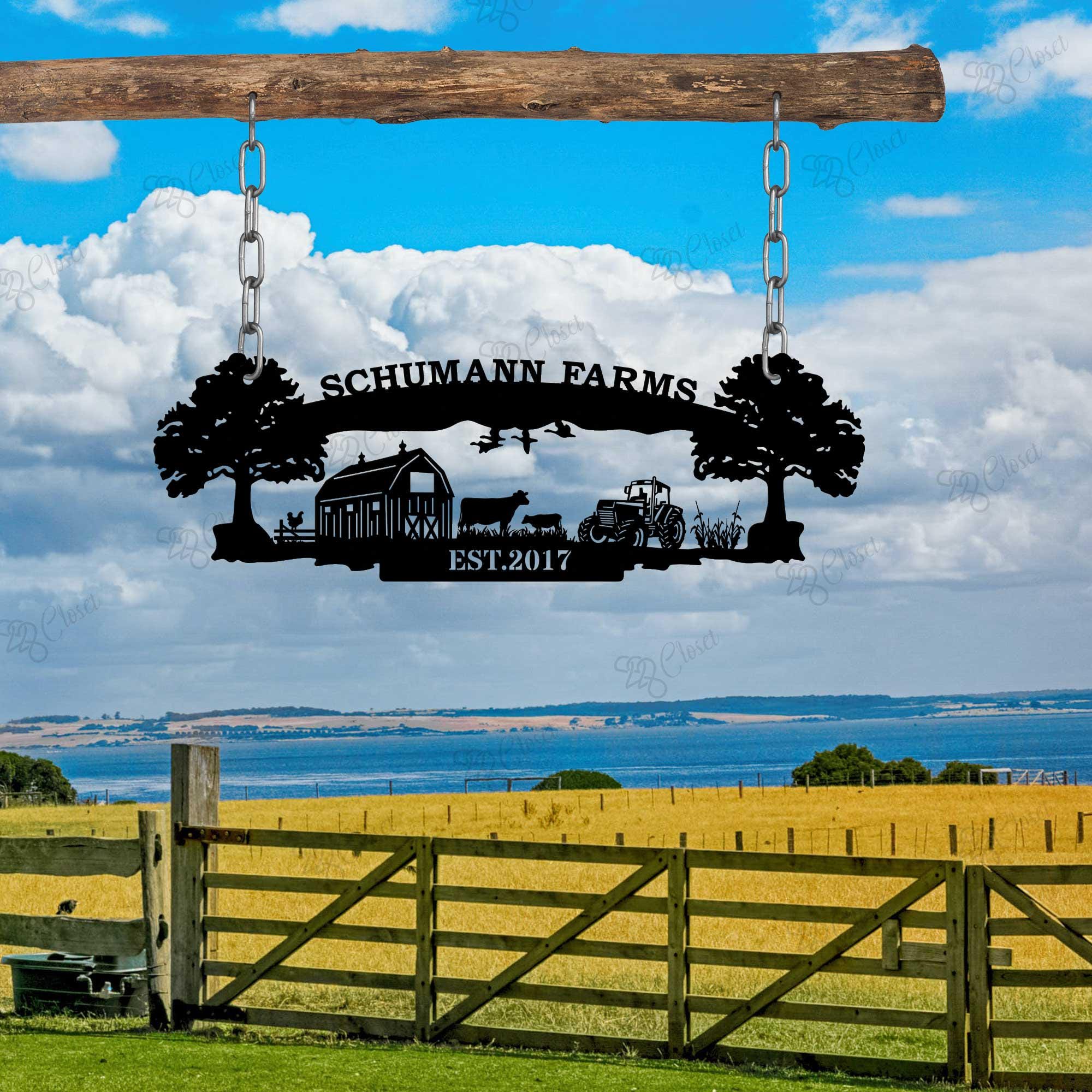 Custom Farmhouse Address Sign,personalized Ranch Sign,hanging Farm Sign ...