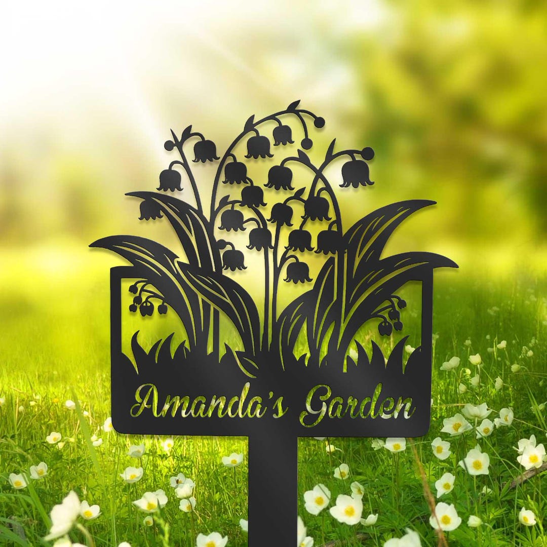 Custom Lily of the Valley Sign,lily Metal Garden Stake, Lily Metal Name ...