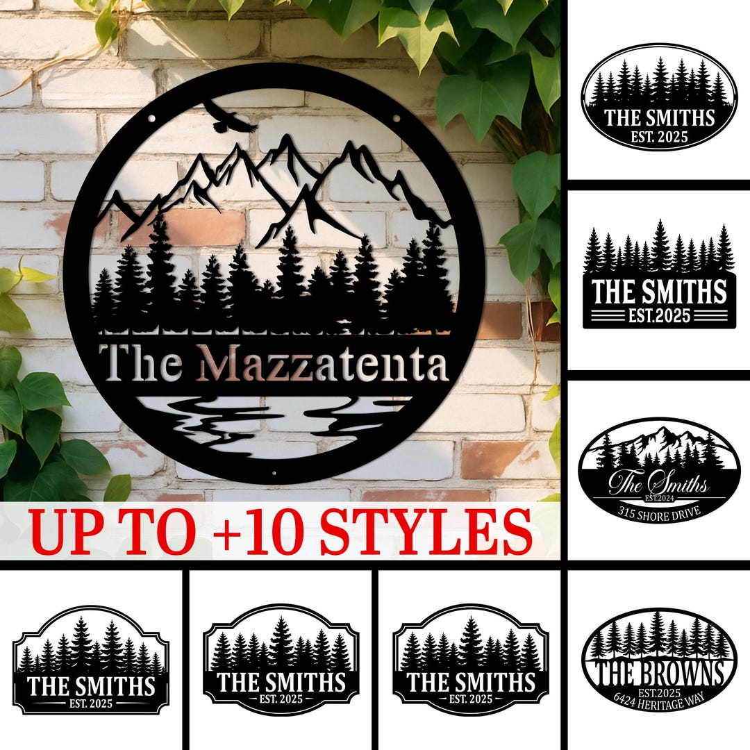 Personalized Cabin Name Sign, Cabin Metal Wall Art, Cabin Address Sign ...