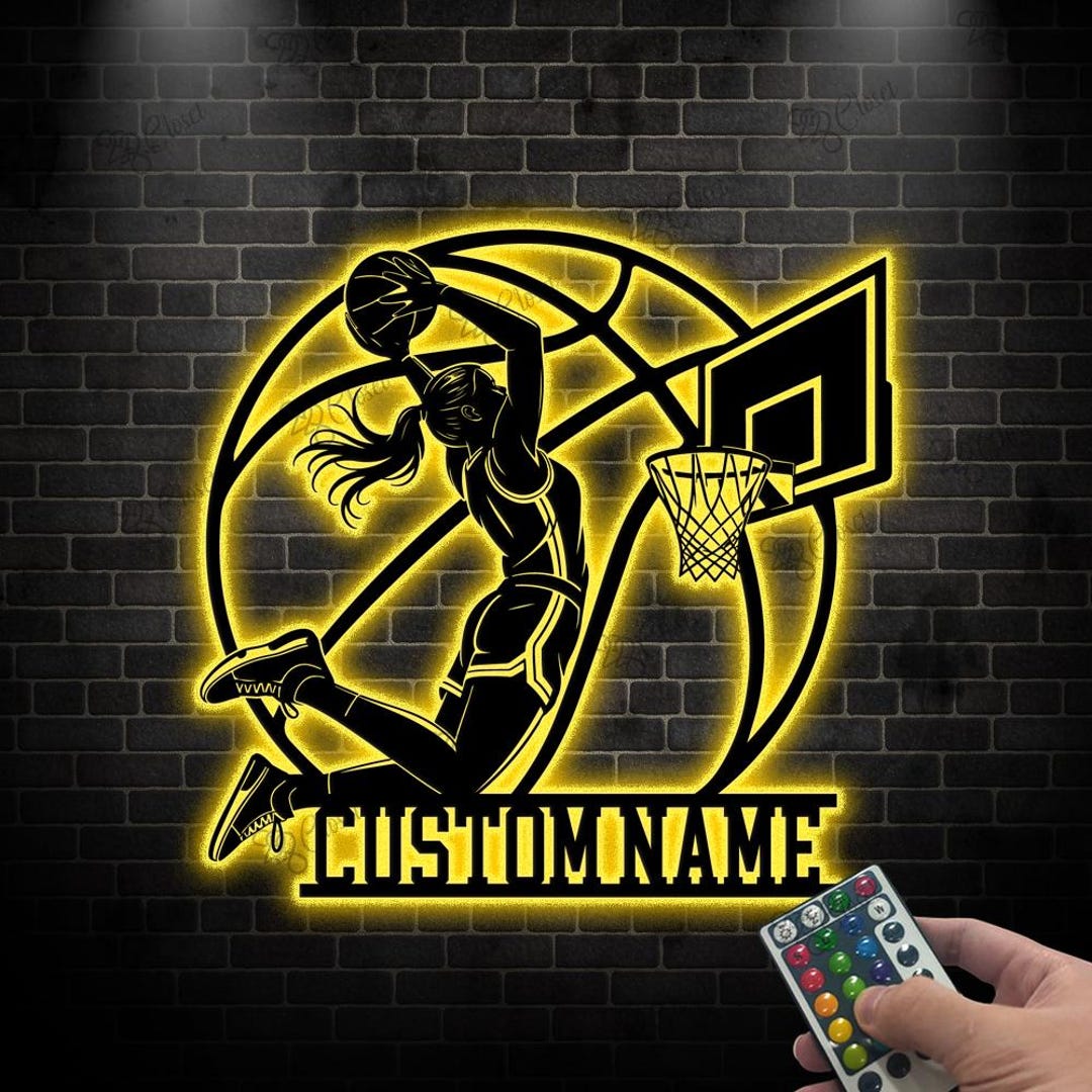 Custom Girl Basketball Metal Sign, Basketball Player Wall Art ,girl ...