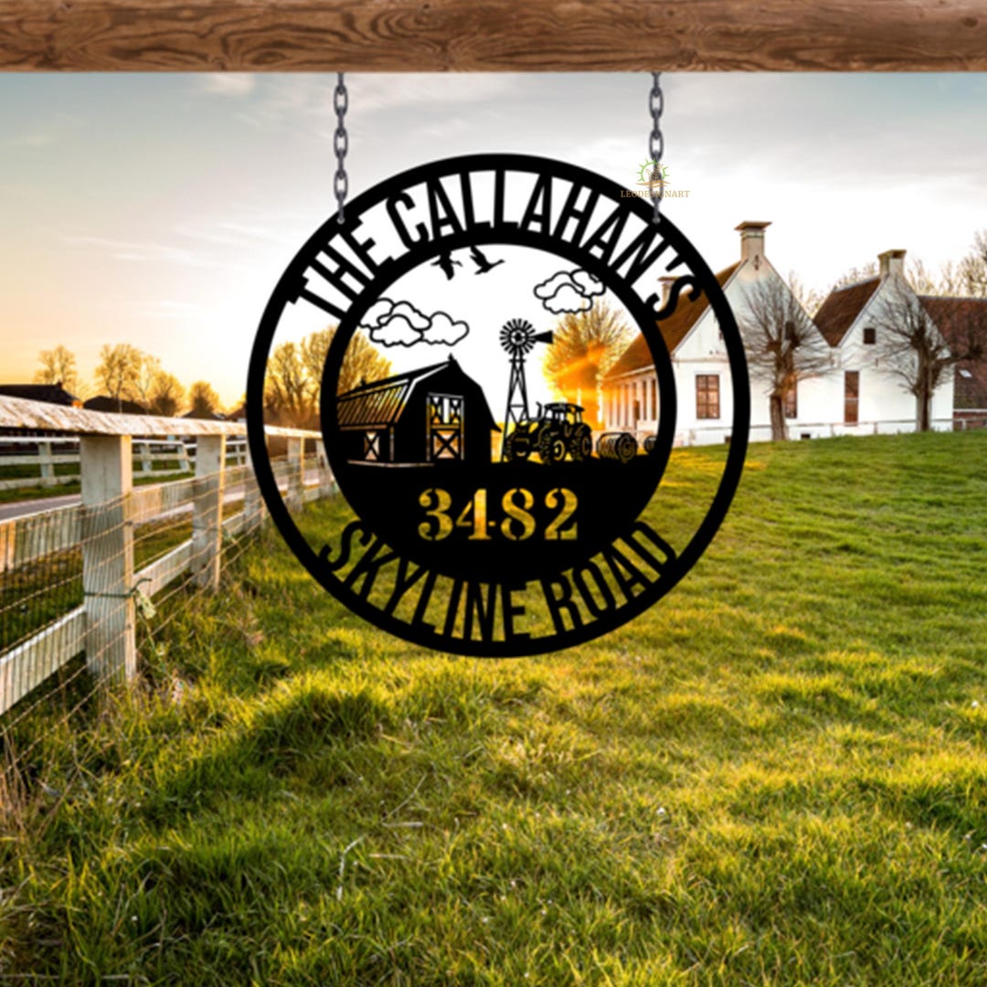 Custom Farm Address Sign, Farmhouse Outdoor Metal Wall Decor,farmhouse ...
