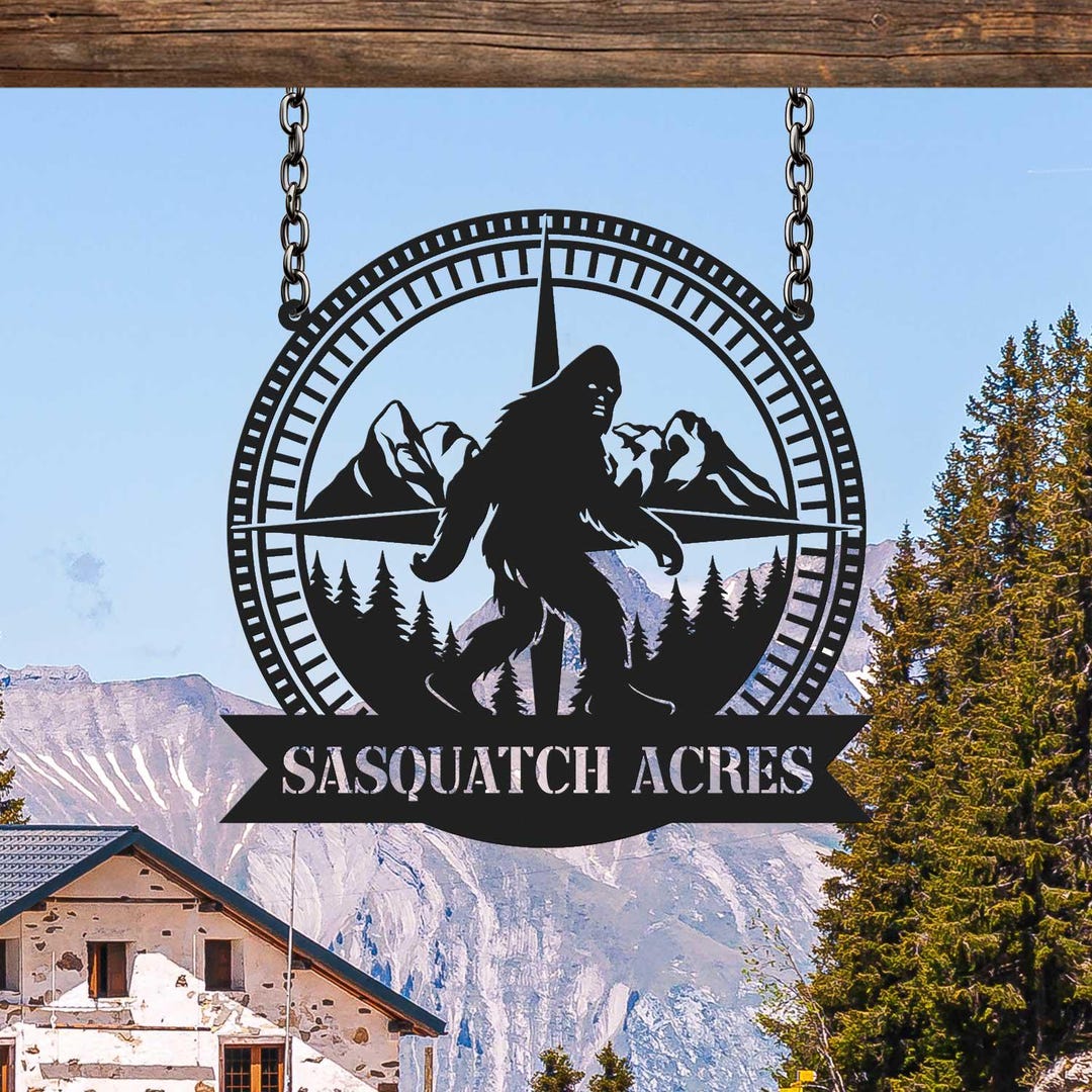 Custom Bigfoot Metal Sign,sasquatch Sign,bigfoot Cabin Sign,metal ...
