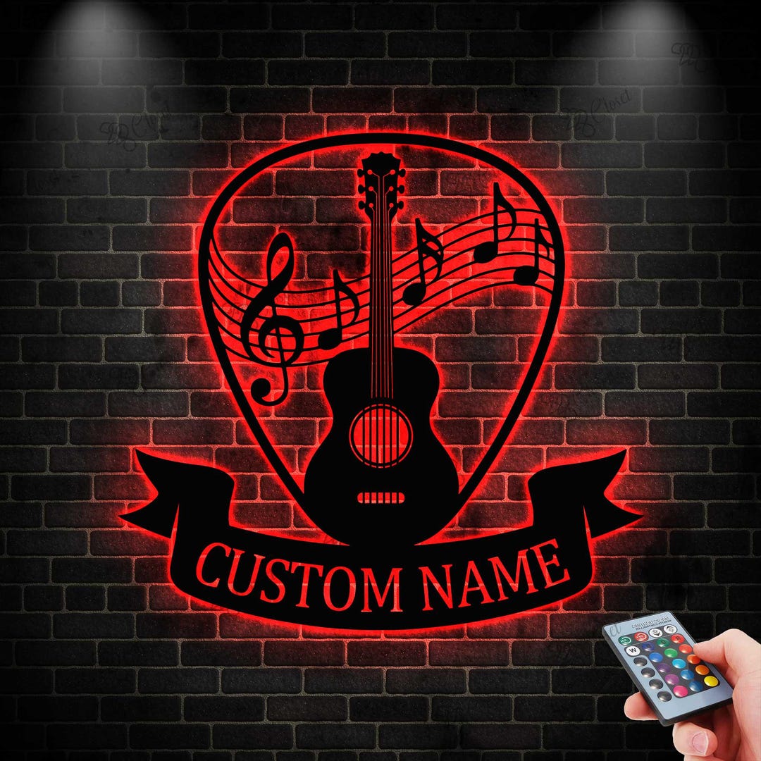 Personalized Guitar Pick Metal Sign,custom Guitar Player Metal Wall Art ...