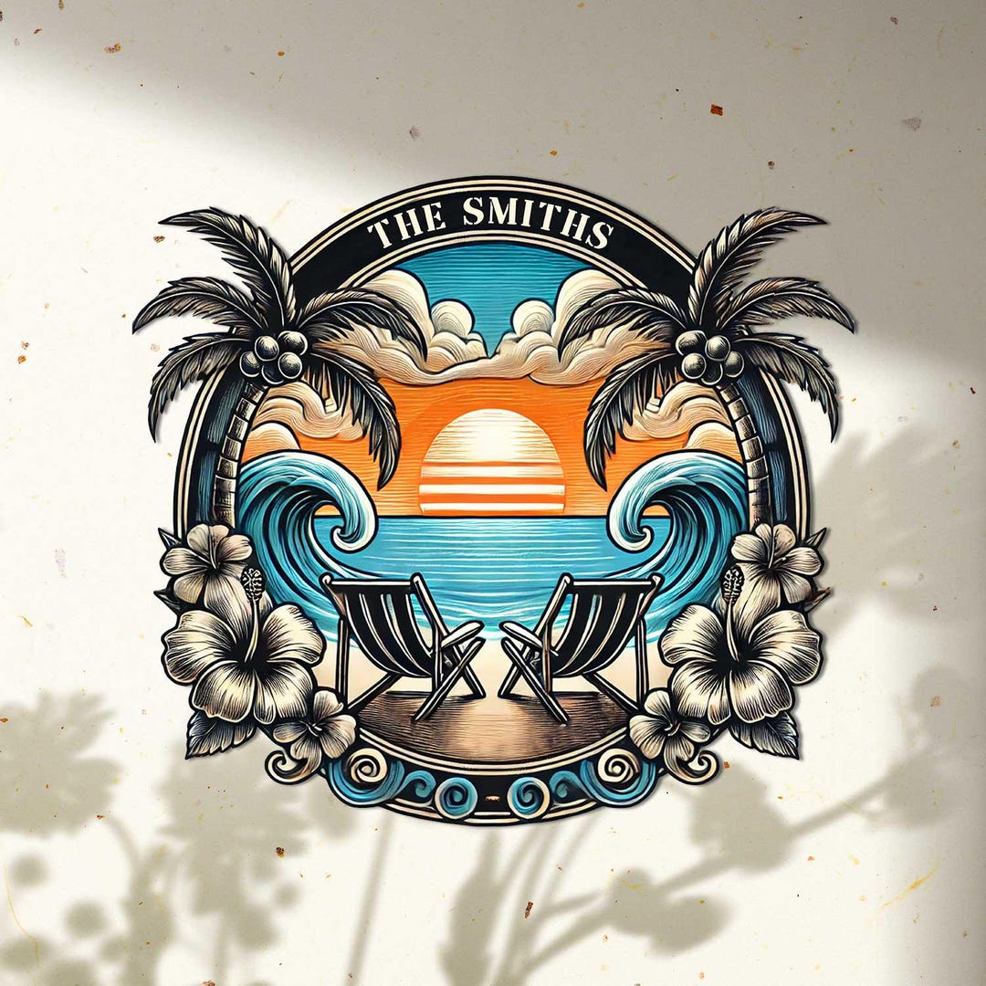 Custom Beach House Metal Sign, Tropical Colorful Wall Art, Coastal ...