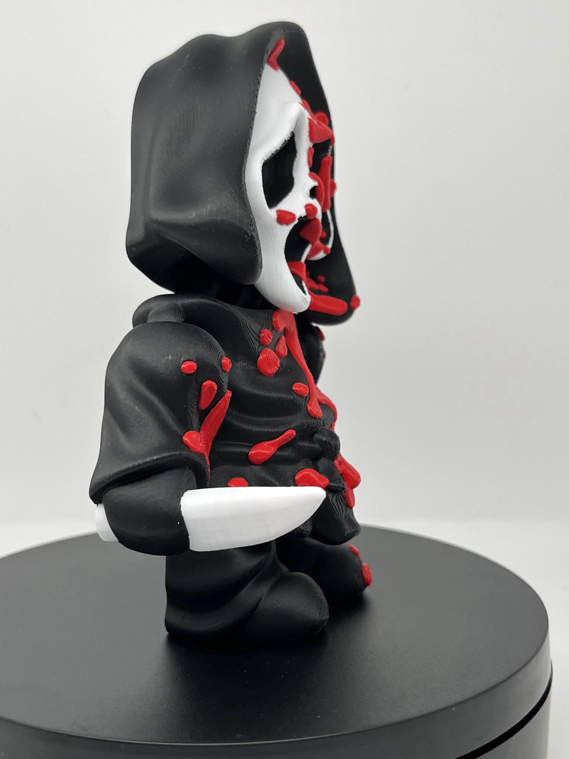 Ghostface Horror Fan Art Figurine - Mask With Blood Splatter ...