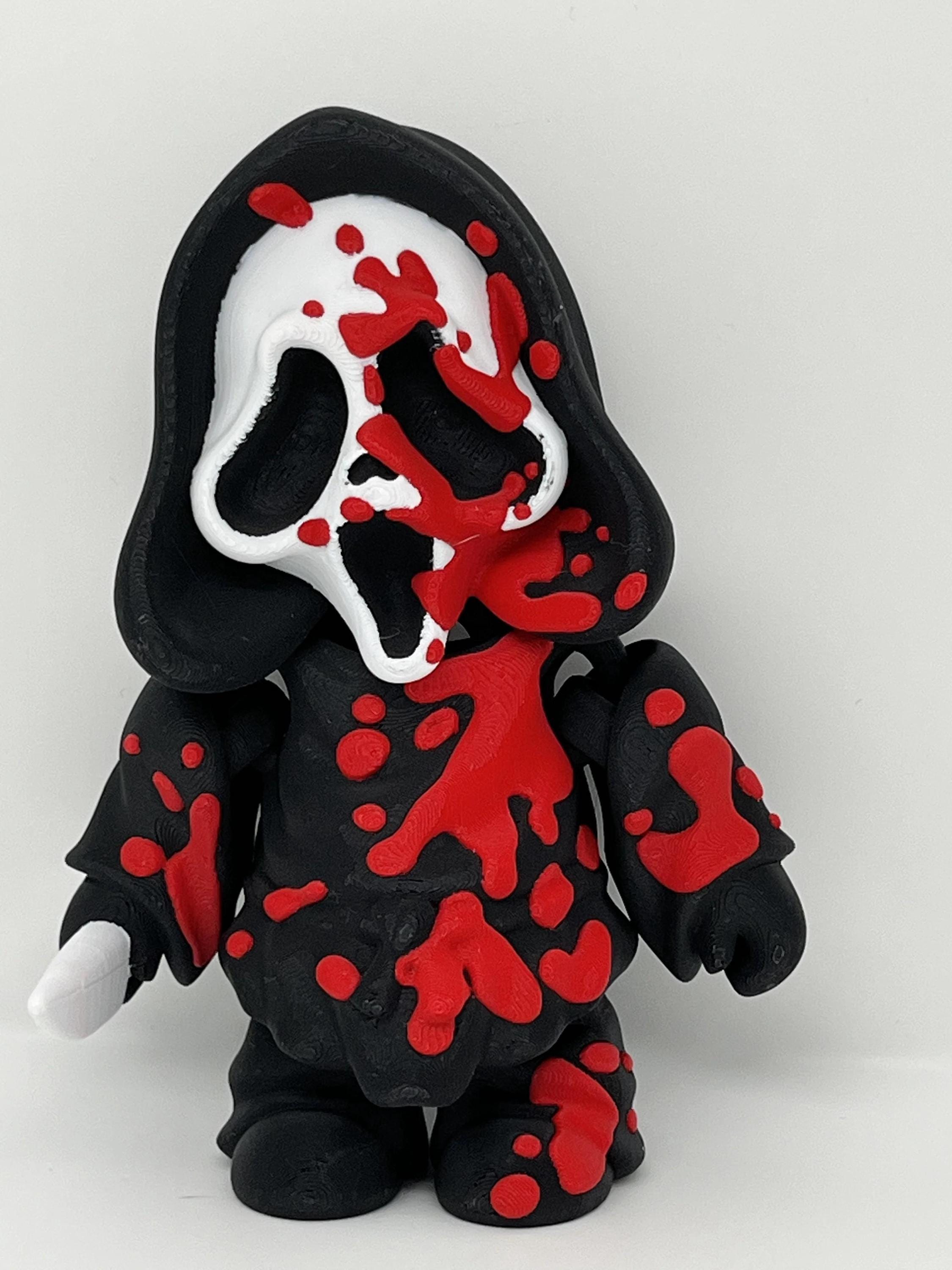 Ghostface Horror Fan Art Figurine - Mask With Blood Splatter ...