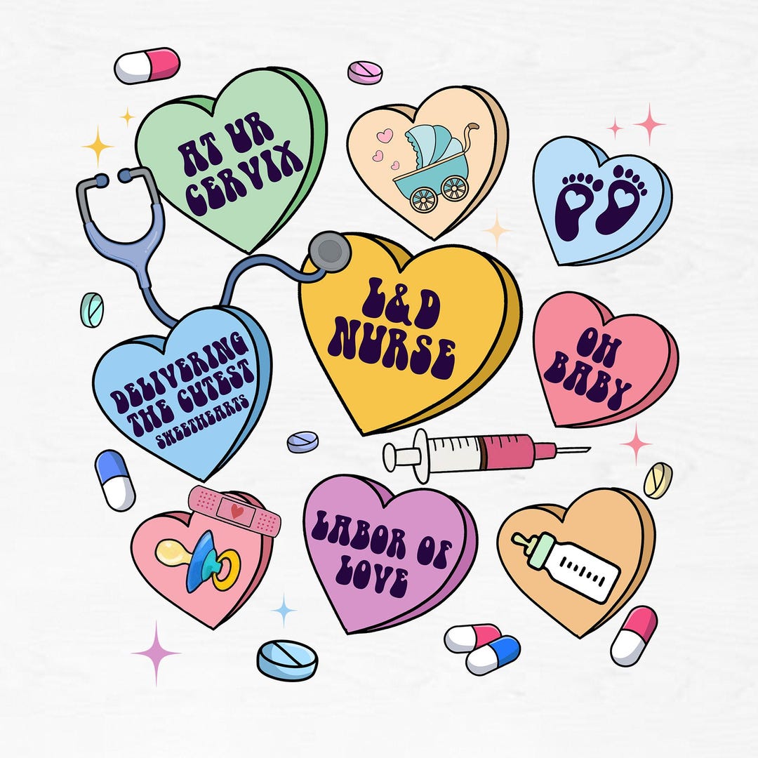 Labor and Deliver Nurse Valentine Png, L&D Nurse Valentine Png ...