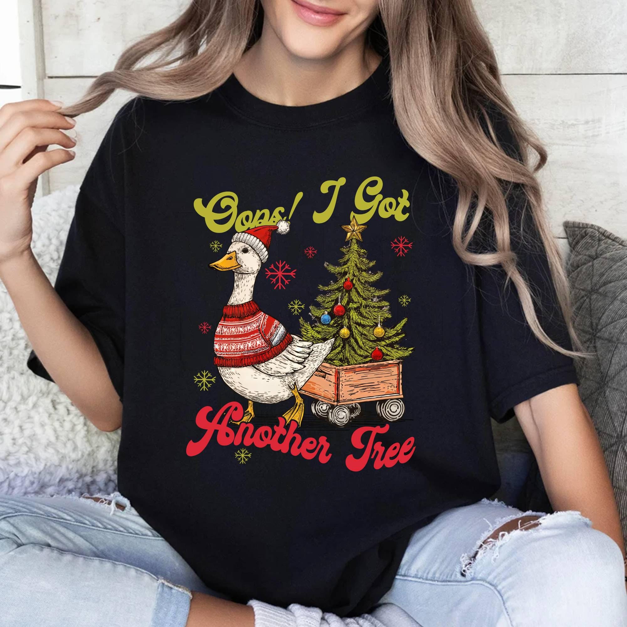 Oops I Got Another Tree PNG, Funny Christmas Goose PNG, Retro Holiday ...