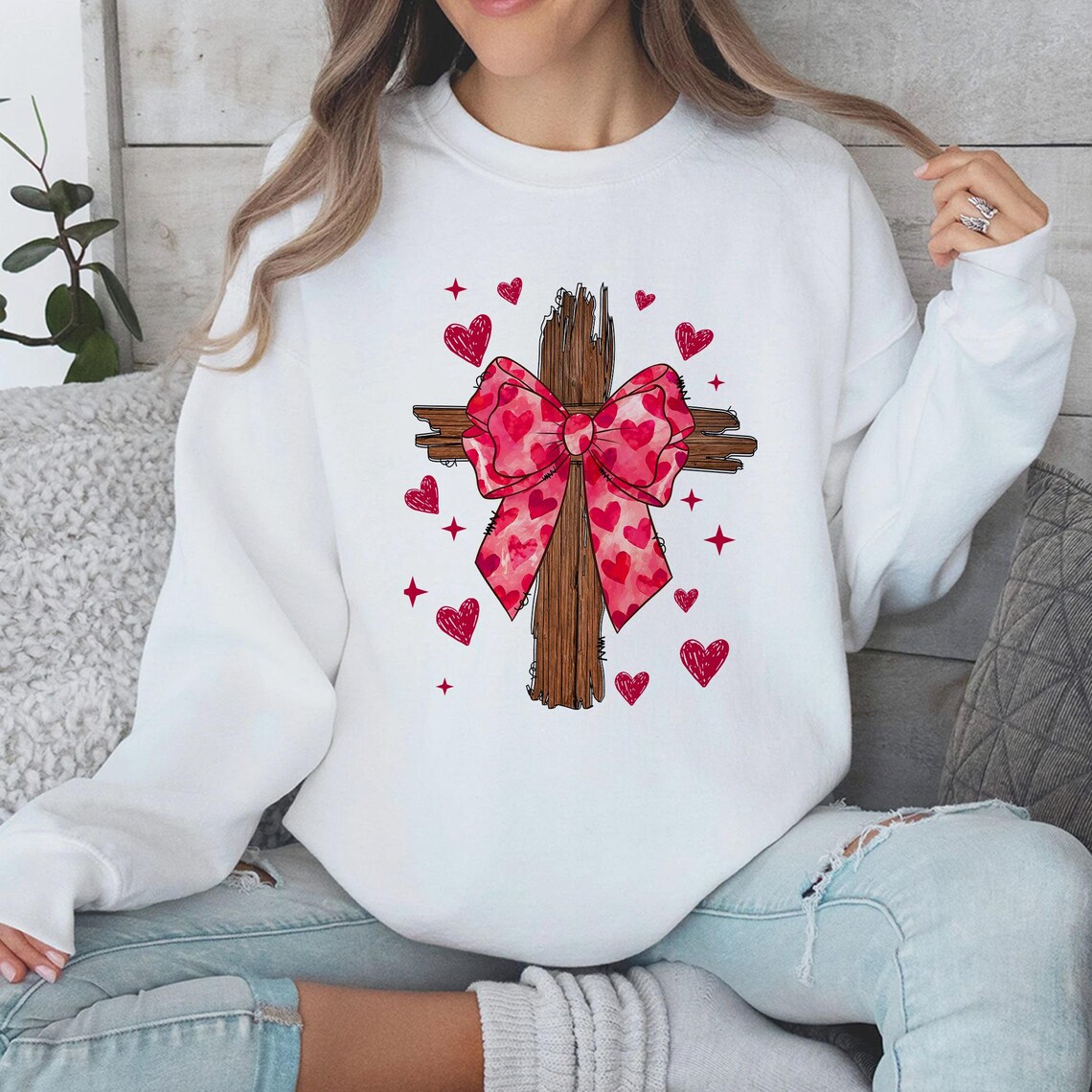Coquette Love Like Jesus Png, Coquette Cross Png, Coquette Valentine ...