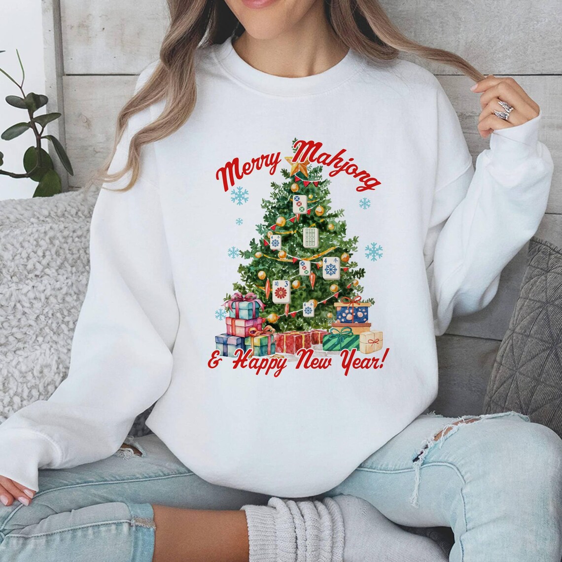 Merry Mahjong Chinoiserie Christmas Tree PNG, Funny Mahjong Christmas ...