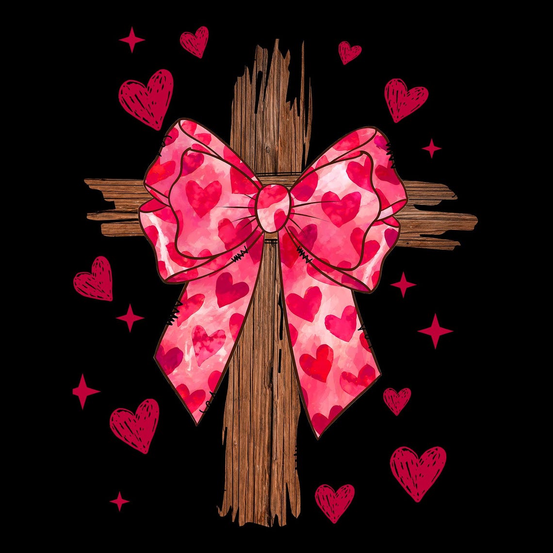 Coquette Love Like Jesus Png, Coquette Cross Png, Coquette Valentine ...