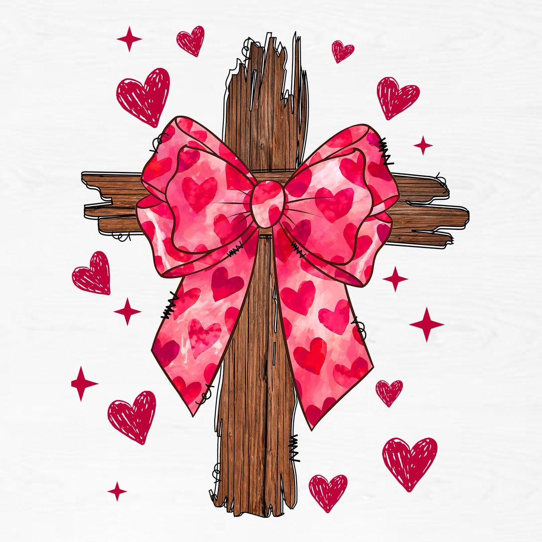 Coquette Love Like Jesus Png, Coquette Cross Png, Coquette Valentine ...