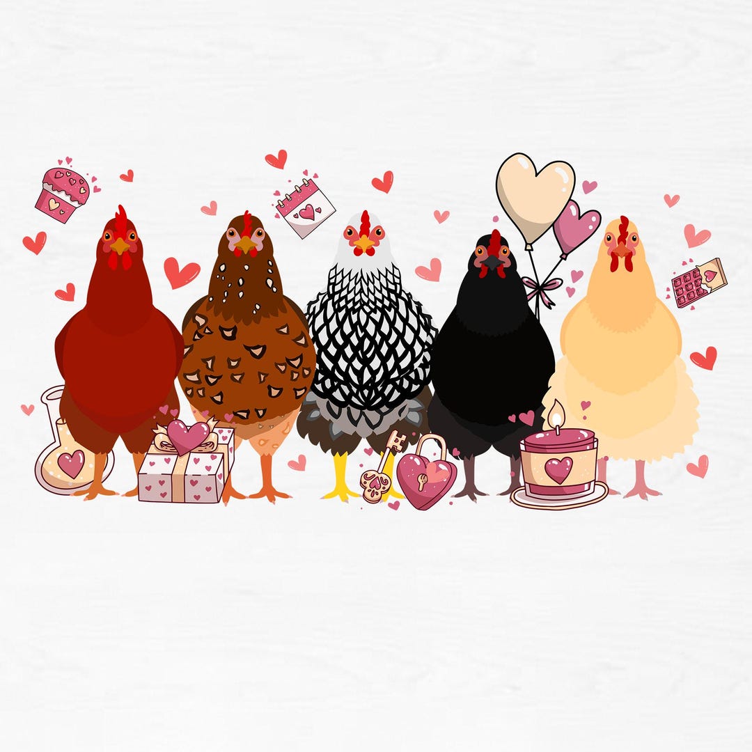 Chicken Valentine PNG, Chicken Lover Png, Love Png, Valentine's Day Png ...