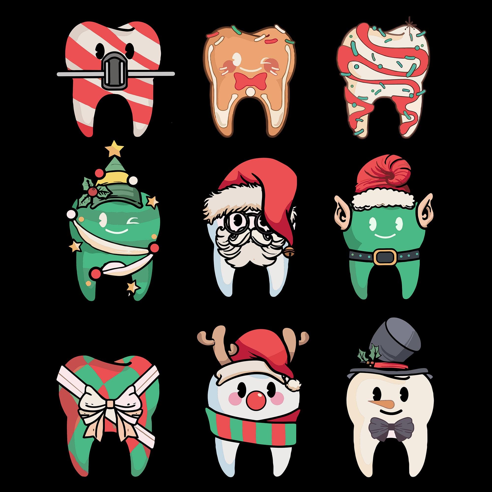 Christmas Teeth Dentist Png, Tooth Christmas Png, Dental Squad ...