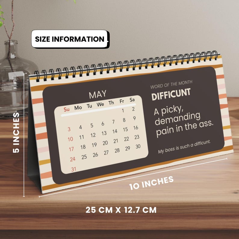 Funny Monthly Planner 2026 Calendar Desktop Calendar Inappropriate Word ...