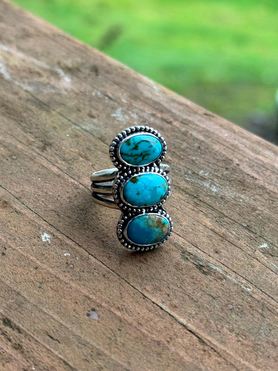 Triple Turquoise Ring - Etsy