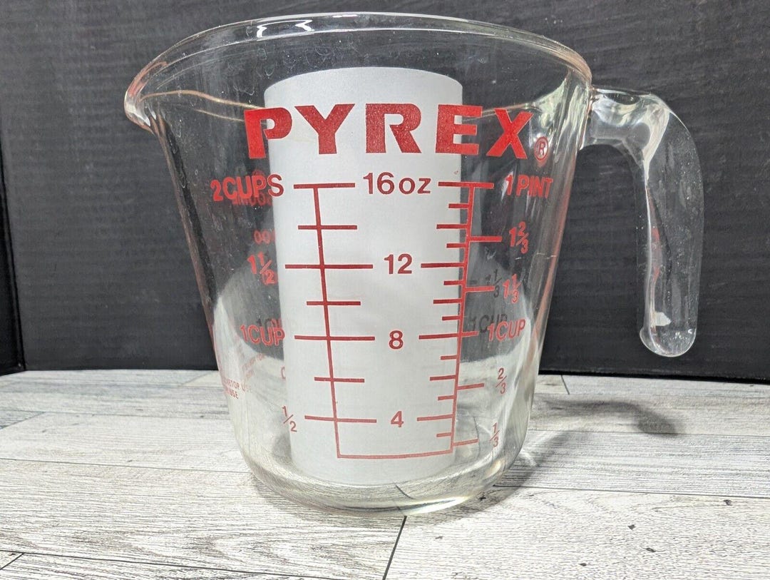 Vintage Pyrex 2 Cup/1 Pint Clear Glass Measuring Cup Made in USA ...