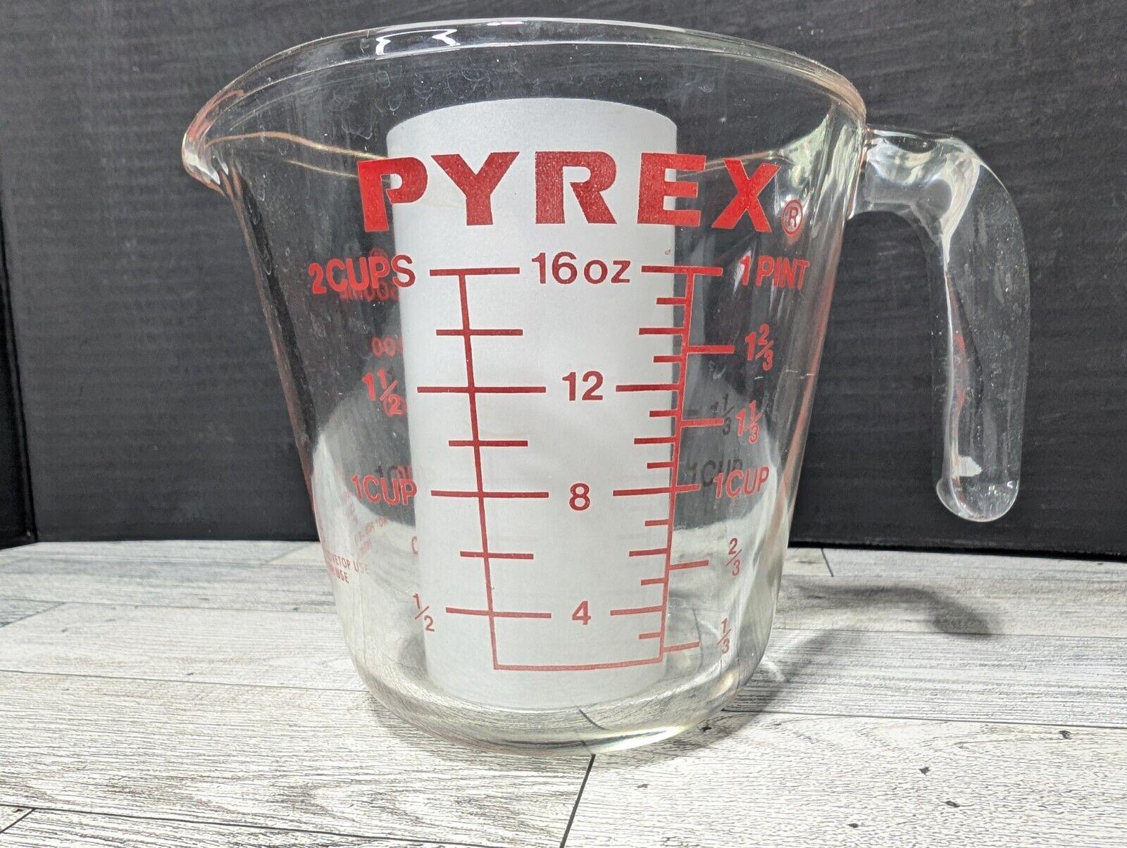Vintage Pyrex 2 Cup/1 Pint Clear Glass Measuring Cup Made in USA ...
