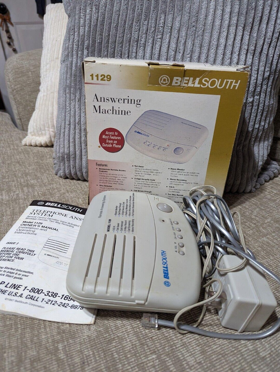 Vintage 1998 Bellsouth Phone Telephone Answering Machine Model 1129 ...