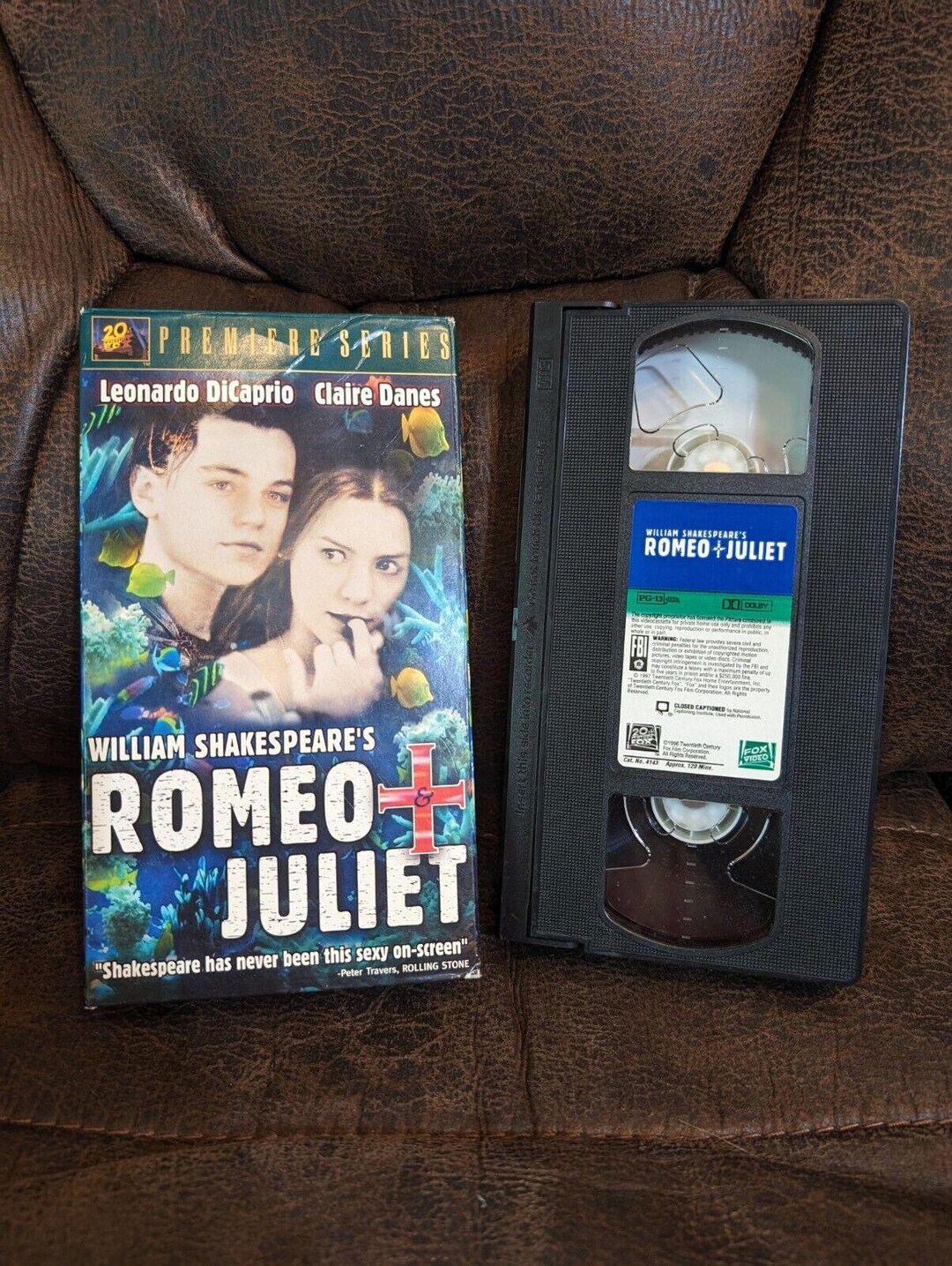 William Shakespeare's Romeo & Juliet (VHS, 1997) Baz Luhrmann Dicaprio Danes - Etsy
