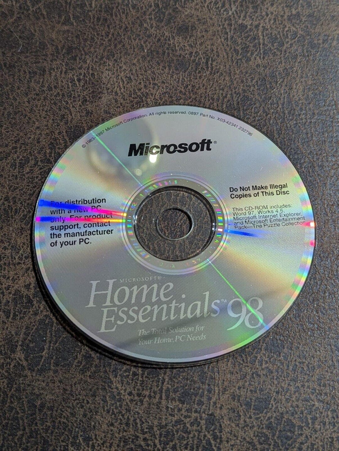 Microsoft Home Essentials 98 CD-ROM 1997 Software Installation X03 ...