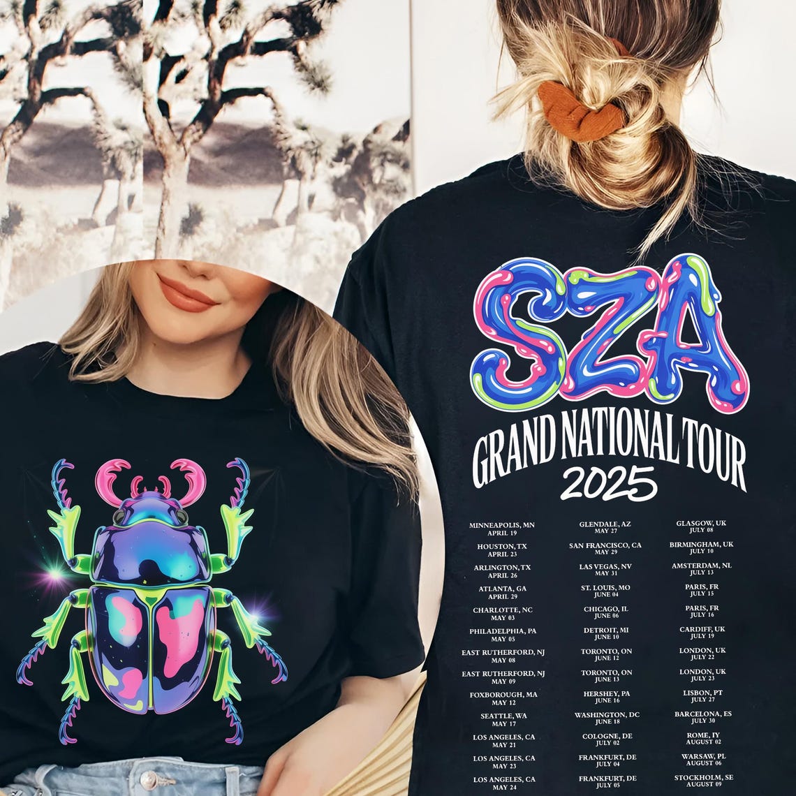Comfort Colors SZA Bug Shirt, SZA SOS Tour 2025 T-shirt, Vintage Style ...