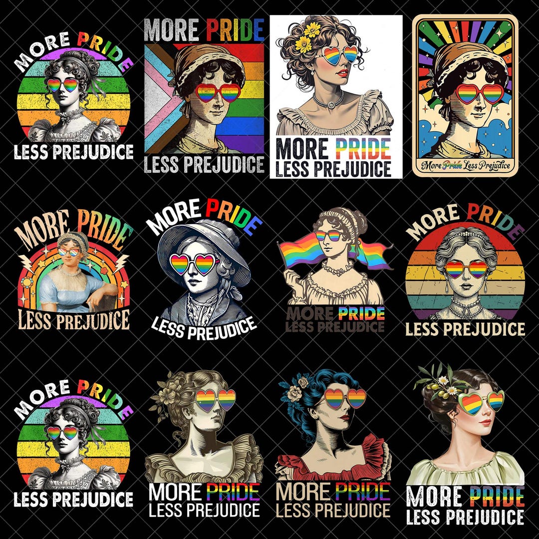 More Pride Less Prejudice Png Bundle, LGBTQ Quote Png, LGBTQ Png, Proud ...