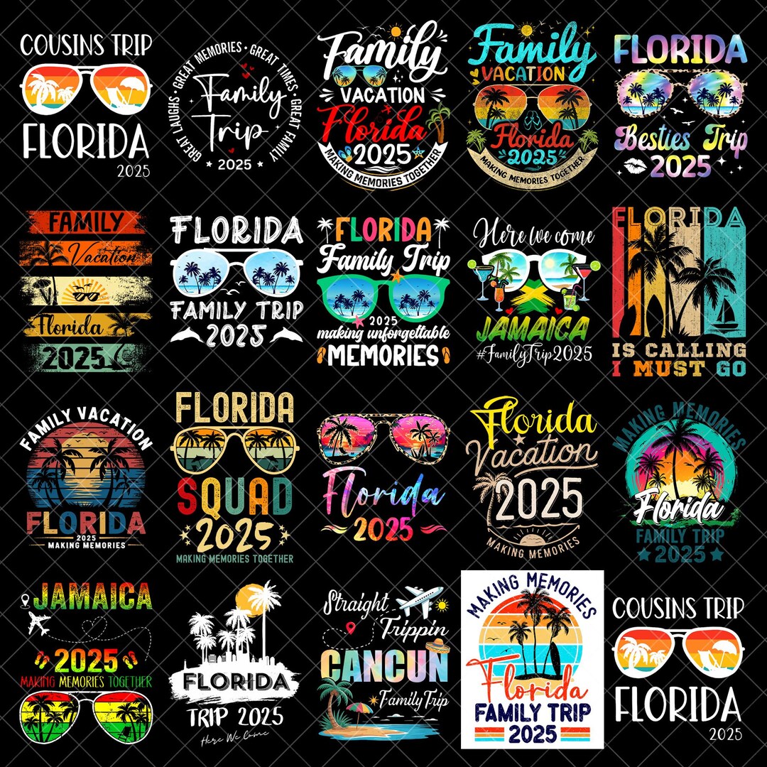 Florida Family Vacation 2025 Png Bundle, FL Family Vacay Png, Florida ...