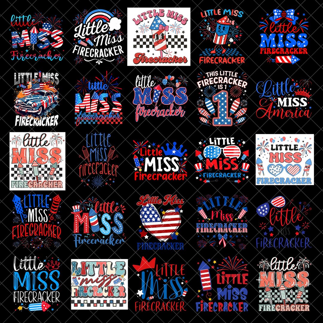 Little Miss Firecracker Png Bundle, Little Mister Firecracker Png ...
