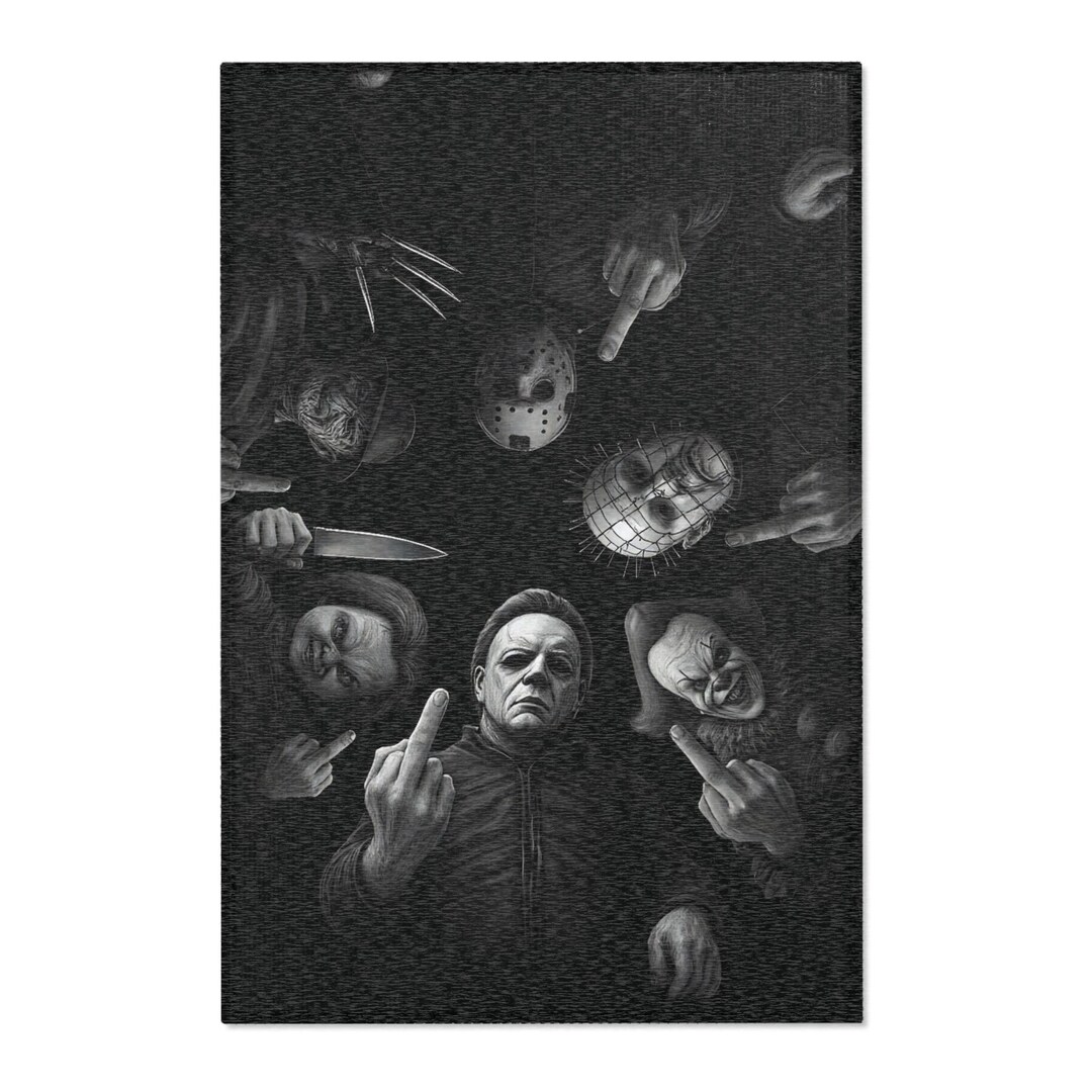 Horror Legends Area Rug | Halloween Decor | Gothic Horror Movie Gift ...