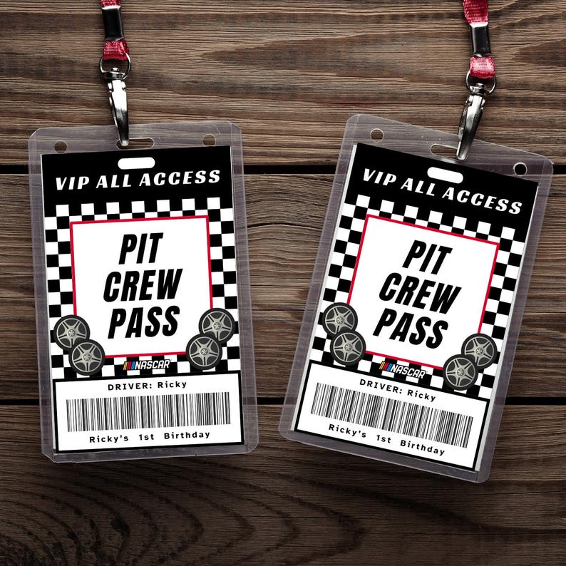 Talledega Nights Pit Crew Pass Nascar Birthday Party(canva Template) - Etsy
