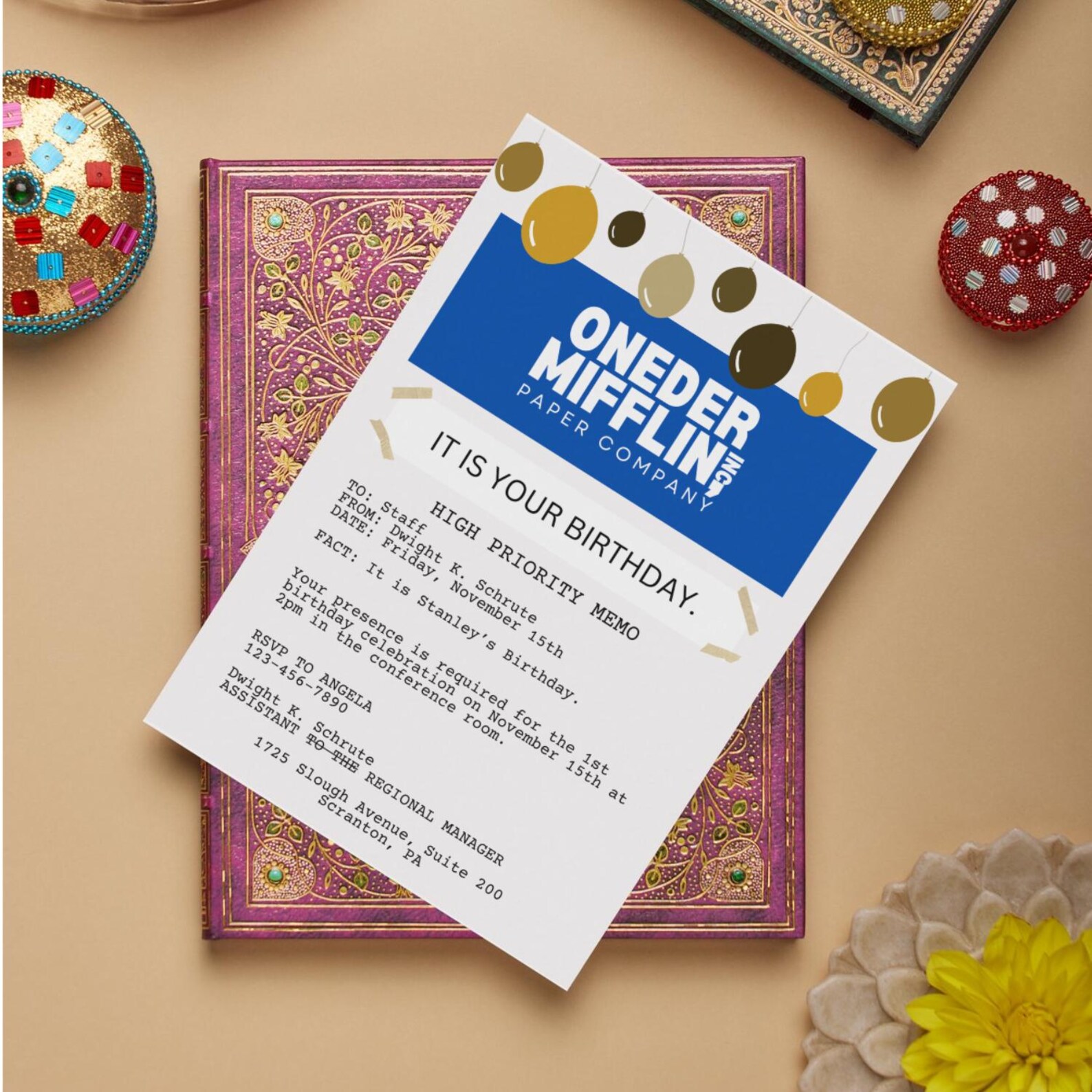 The Office Birthday Invitation: Oneder Mifflin Party (canva Template ...