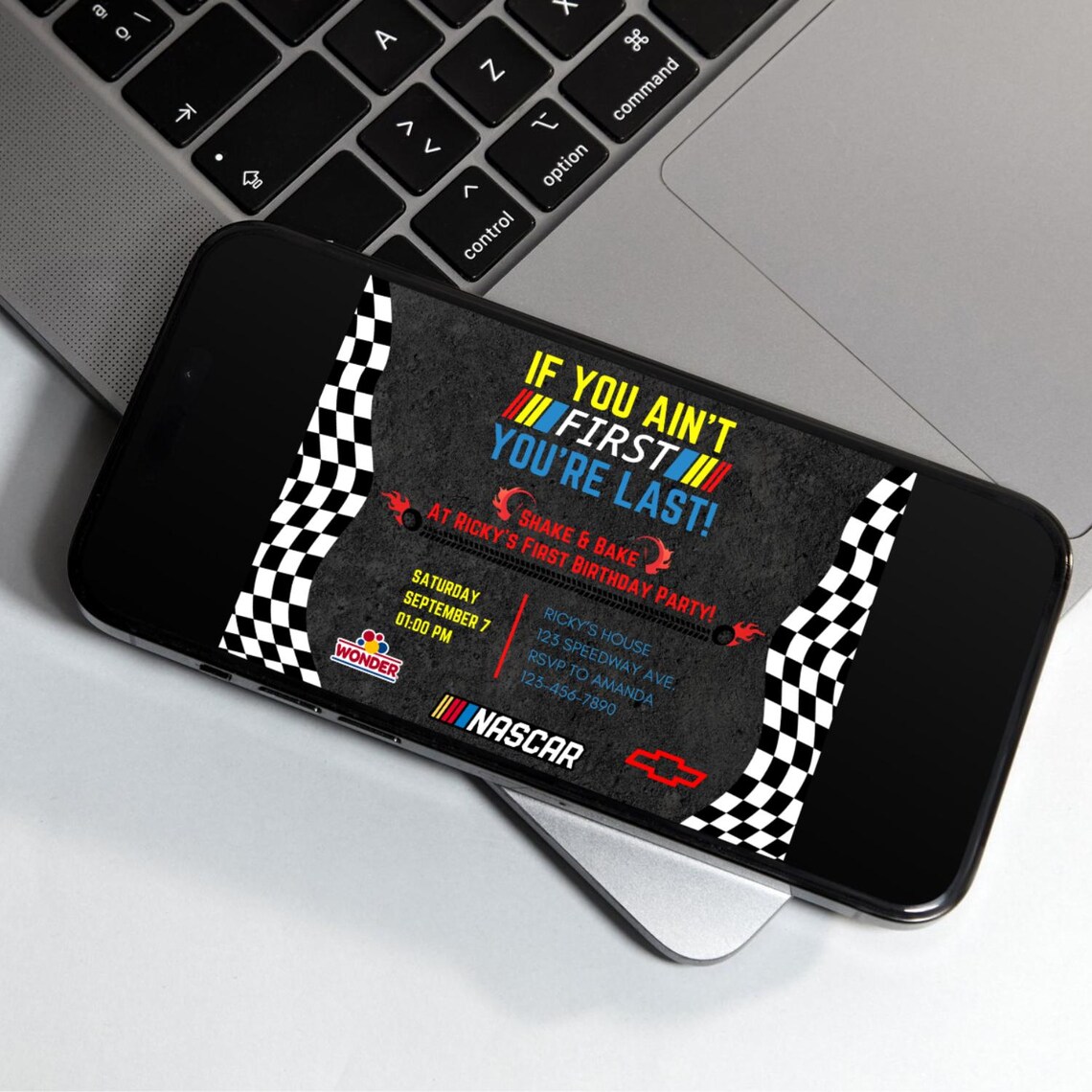 Ricky Bobby 1st Birthday Invitation: Nascar Theme (canva Template) - Etsy