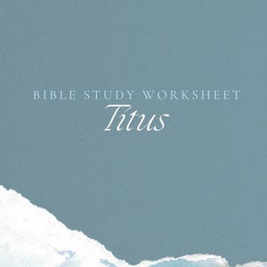 Comprehensive Bible Study Worksheet on the Book of Titus - Etsy