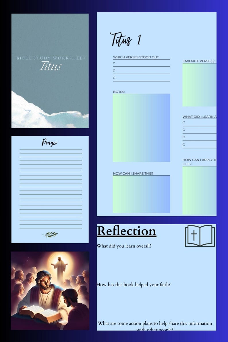 Comprehensive Bible Study Worksheet on the Book of Titus - Etsy